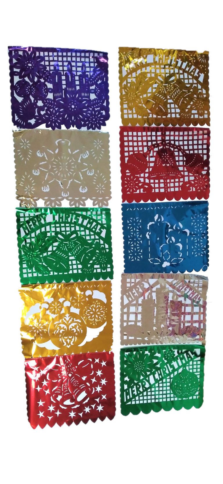 Papel Picado Banners XL Christmas – Metallic – FANDANGO TRADING ...